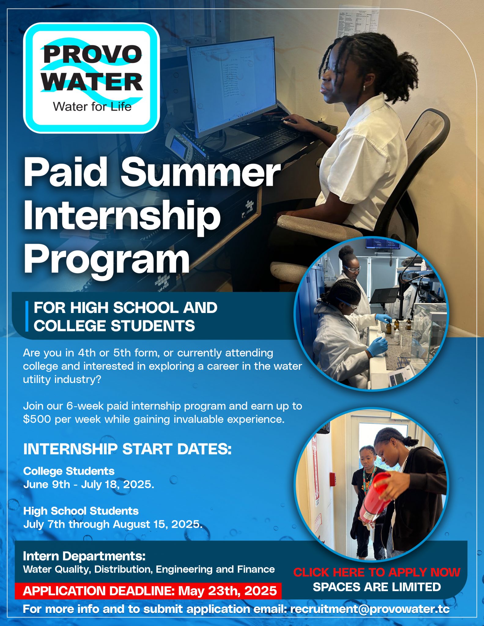 2025 Summer Internship at PWC – Provo Water Company